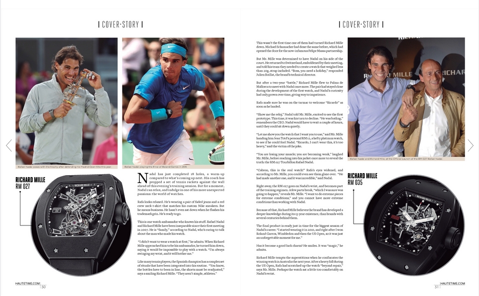 Rafael Nadal Appears On Amazing Cover of Haute Time Magazine – Rafael ...
