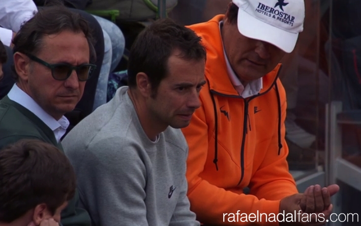 Rafael Nadal Pr manager Benito Perez Barbadillo, his physio Rafael ...