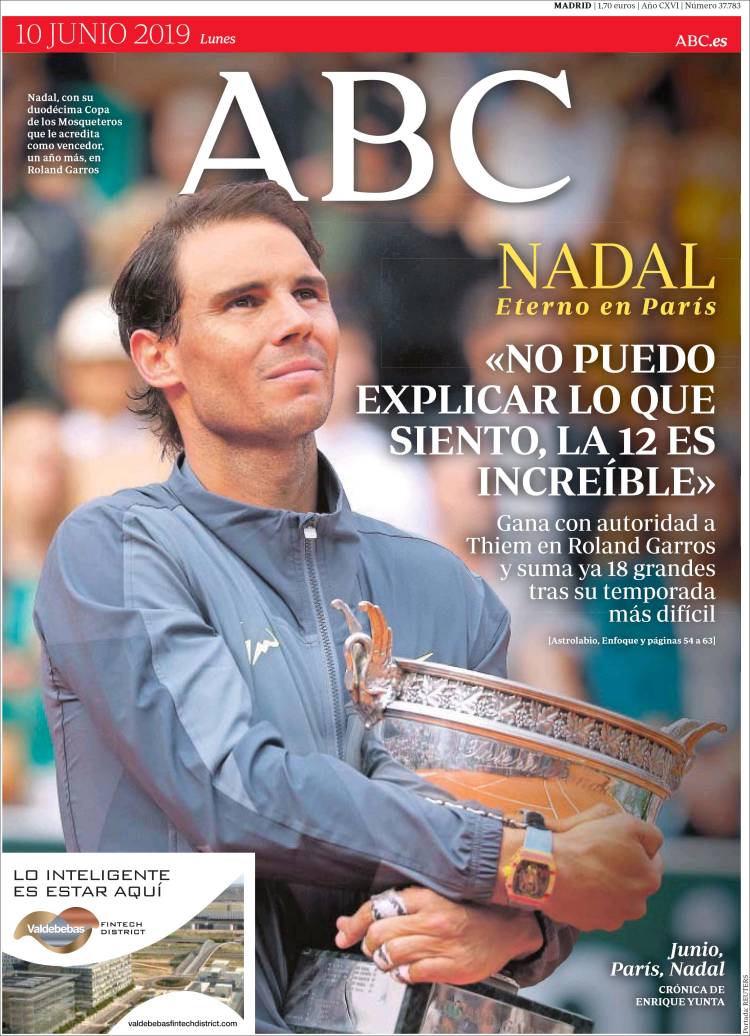 PHOTOS: Rafael Nadal’s Roland Garros victory dominates newspaper front ...