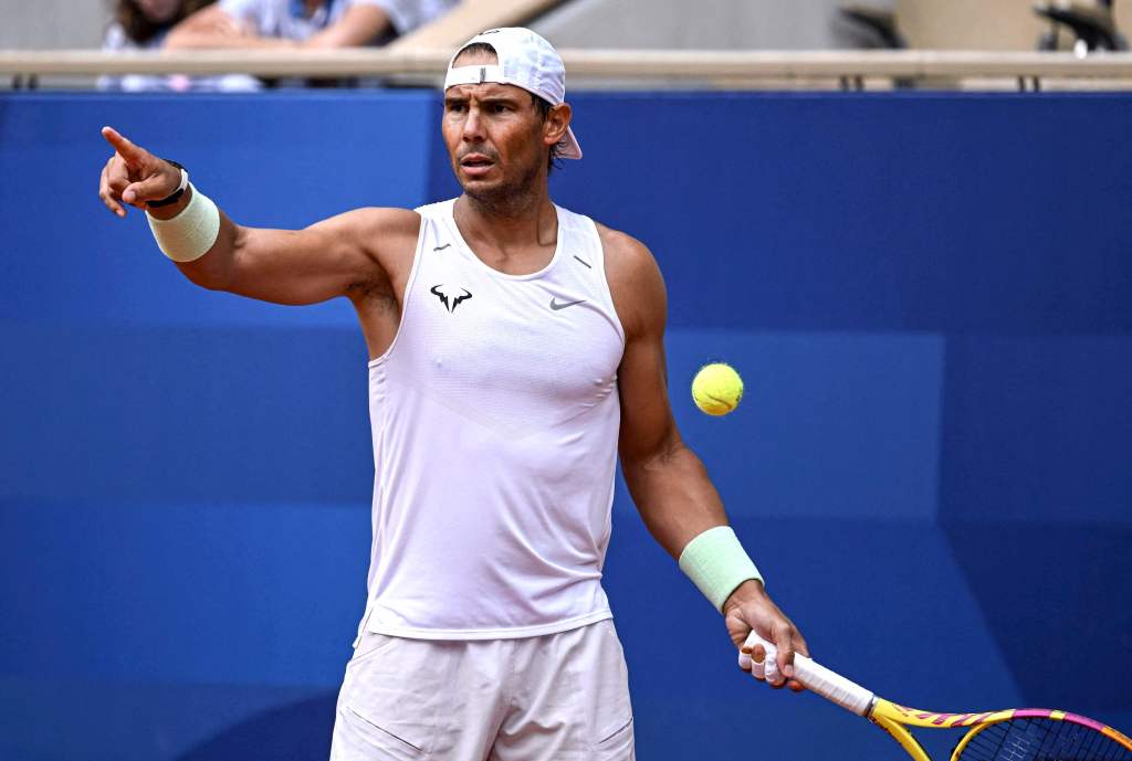 Rafael Nadal Practices at Court Philippe-Chatrier with Carlos Alcaraz ...