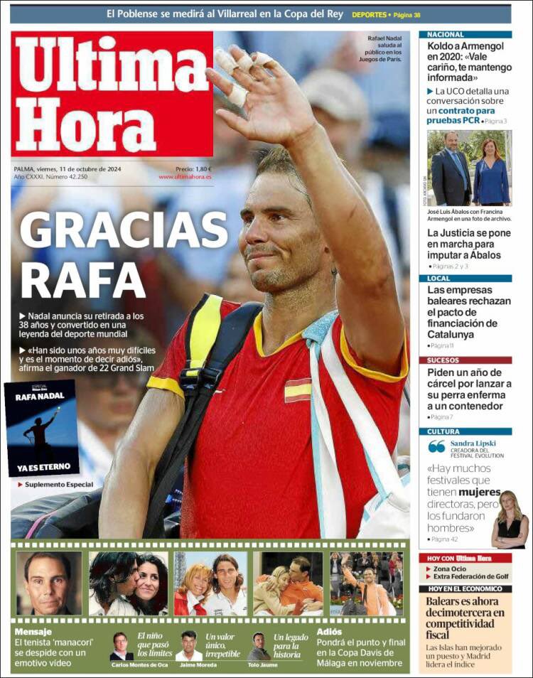 Newspapers Worldwide Pay Tribute to Nadal with ‘Thank You, Rafa ...